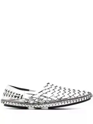 Saint Laurent Neil Woven Metallic Loafers