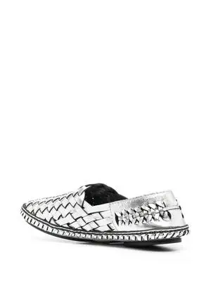Saint Laurent Neil Woven Metallic Loafers
