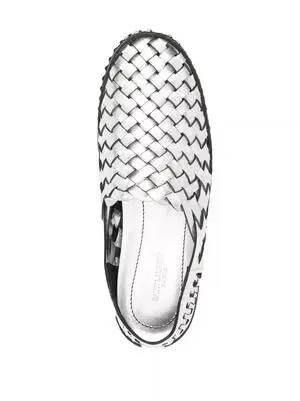 Saint Laurent Neil Woven Metallic Loafers
