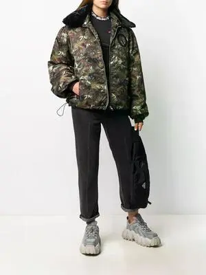 Random Identities Camouflage Print Hooded Jacket