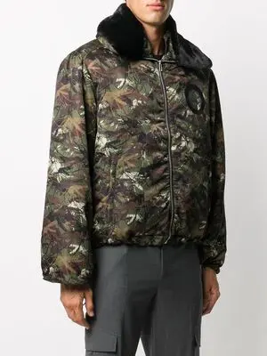 Random Identities Camouflage Print Hooded Jacket