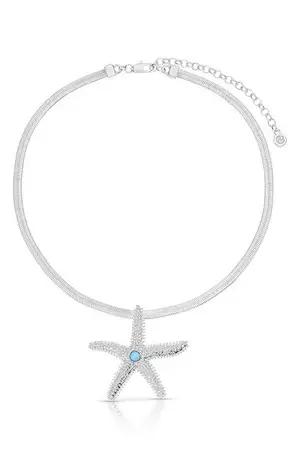 Ettika Mermaid Cove Starfish Pendant Necklace - Silver