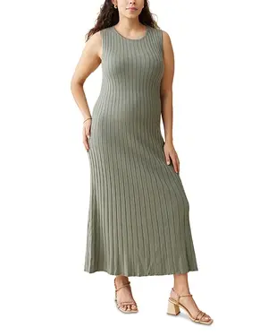 INGRID & ISABEL Knit Maternity Maxi Dress - Agave