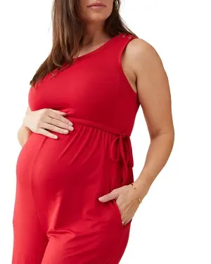 INGRID & ISABEL Nursing Jumpsuit - Red