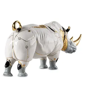 LLADRO Rhinoceros Cyborg Sculpture