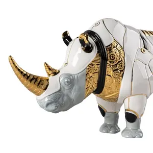 LLADRO Rhinoceros Cyborg Sculpture