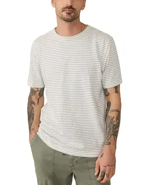 Faherty Brand Sunwashed Tee - Cream Flint Stripe