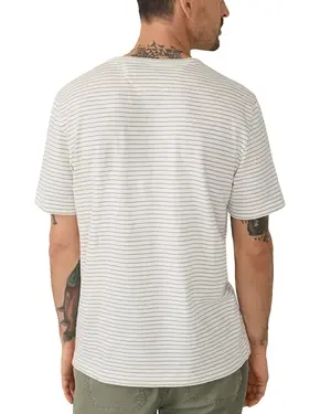 Faherty Brand Sunwashed Tee - Cream Flint Stripe