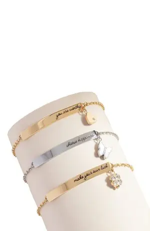 ALEX AND ANI You Are Worthy Inline Bracelet - Gold