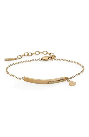 ALEX AND ANI You Are Worthy Inline Bracelet - Gold