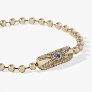 ALEX AND ANI Ball Chain Bracelet With Evil Eye - Gold