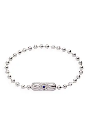 ALEX AND ANI Ball Chain Bracelet With Evil Eye - Silver