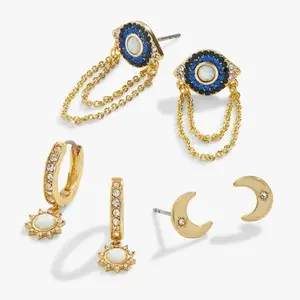 ALEX AND ANI Evil Eye And Celestial Earring Set