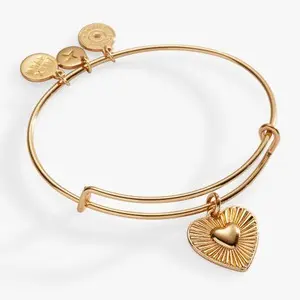 ALEX AND ANI Alex And Ani Heart Burst Charm Bangle Bracelet Gold