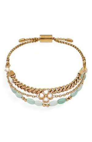 ALEX AND ANI Four-leaf Clover Bracelet Set - Gold