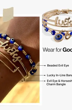 ALEX AND ANI Evil Eye Bangle Bracelet Set Of 3