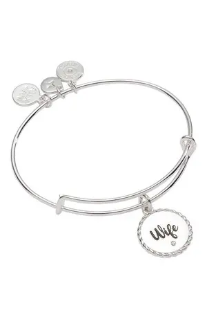 ALEX AND ANI Wife Charm Bangle Bracelet - Silver