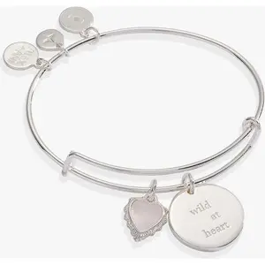 ALEX AND ANI Wild At Heart Duo Charm Bangle Bracelet - Silver