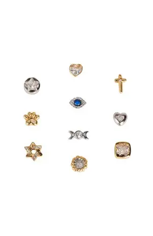 ALEX AND ANI Crystal Star Mini Stud Earrings