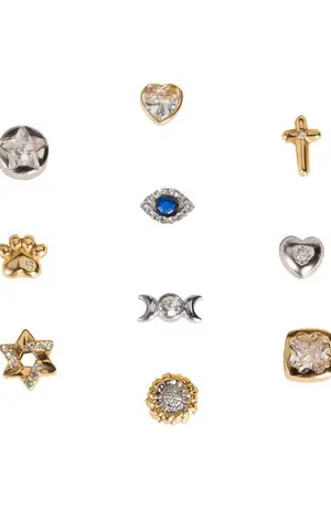 ALEX AND ANI Crystal Clover Mini Stud Earrings