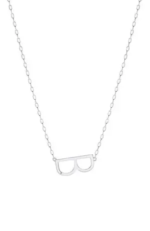 ALEX AND ANI Silver Elongated Initial Pendant Necklace - Silver - B