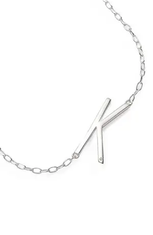 ALEX AND ANI Silver Elongated Initial Pendant Necklace - Silver - K