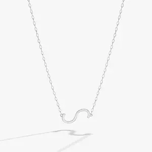 ALEX AND ANI Silver Elongated Initial Pendant Necklace - Silver - S