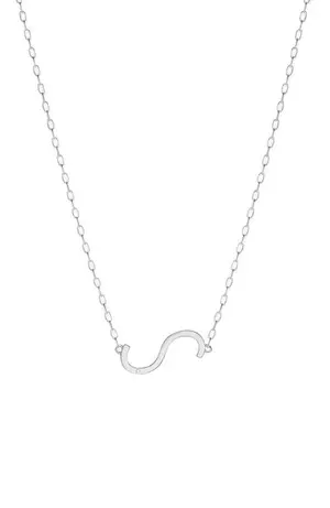 ALEX AND ANI Silver Elongated Initial Pendant Necklace - Silver - S
