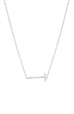 ALEX AND ANI Alex And Ani Silver Elongated Initial Pendant Necklace Silver - T