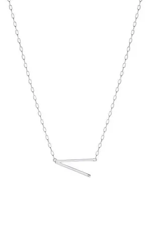 ALEX AND ANI Silver Elongated Initial Pendant Necklace - Silver - V