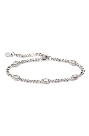 ALEX AND ANI Hamsa Curb Chain Bracelet - Silver