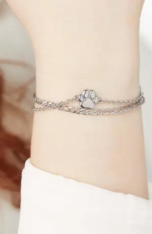 ALEX AND ANI Paw Stranded Bracelet Set