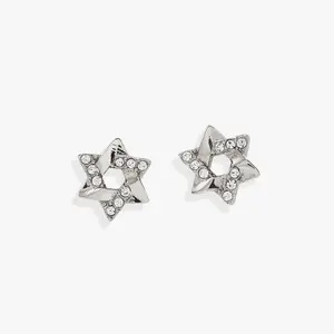 ALEX AND ANI Star Of David Mini Stud Earrings - Silver