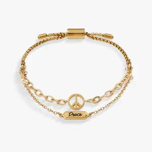 ALEX AND ANI Peace Bracelet Set - Gold