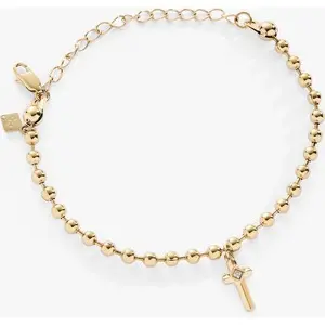 ALEX AND ANI Cross Charm Ball Chain Bracelet - Gold