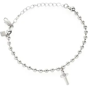 ALEX AND ANI Cross Charm Ball Chain Bracelet - Silver