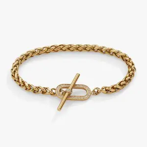 ALEX AND ANI Pavé Toggle Chain Bracelet - Gold