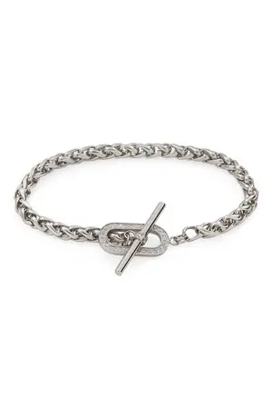 ALEX AND ANI Pavé Toggle Chain Bracelet - Silver