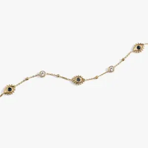 ALEX AND ANI Evil Eye Crystal Anklet - Gold