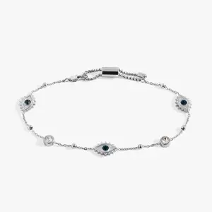 ALEX AND ANI Evil Eye Crystal Anklet - Silver