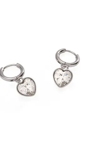 ALEX AND ANI Heart Huggie Hoop Earrings