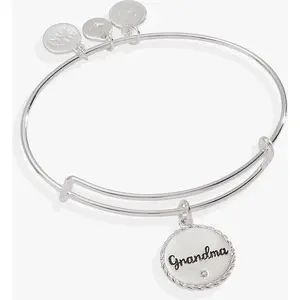ALEX AND ANI Grandma Charm Bangle Bracelet - Silver