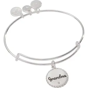 ALEX AND ANI Grandma Charm Bangle Bracelet - Silver