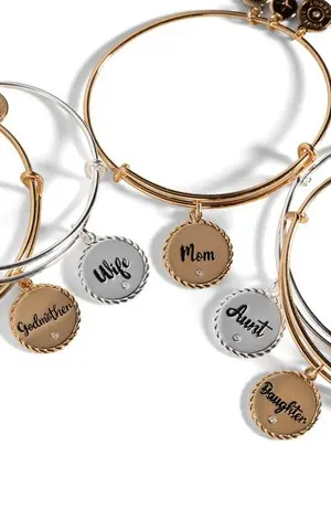 ALEX AND ANI Grandma Charm Bangle Bracelet - Silver