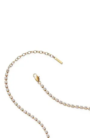 ALEX AND ANI Crystal Tennis Chain Necklace - Gold