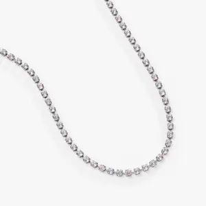 ALEX AND ANI Crystal Tennis Chain Necklace - Silver