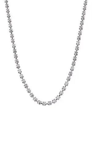 ALEX AND ANI Crystal Tennis Chain Necklace - Silver