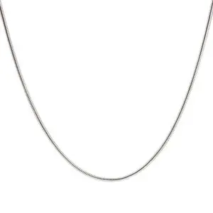 ALEX AND ANI Round Herringbone Layering Necklace - Silver