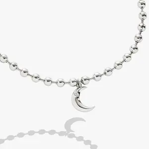 ALEX AND ANI Moon Charm Ball Chain Bracelet - Silver
