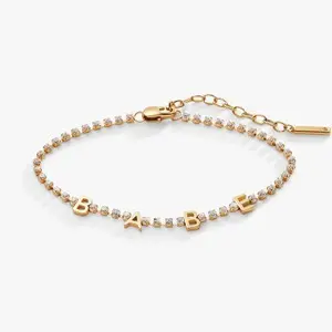 ALEX AND ANI Babe Crystal Tennis Chain Bracelet - Gold
